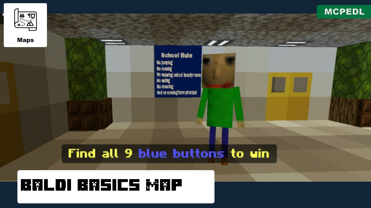 Download Baldi Basics Map Minecraft Bedrock: MCPEDL
